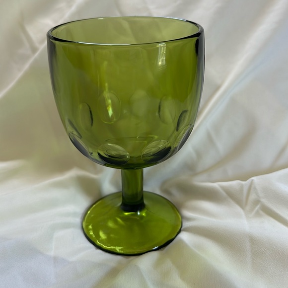 Dining | Vintage Green Glass Thumbprint Goblet Glass Beer Mug | Poshmark